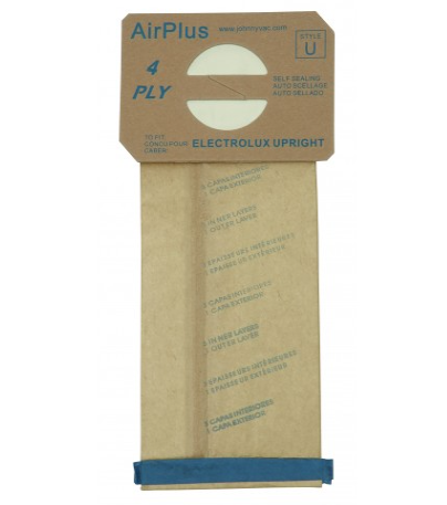 Paper Vacuum Bag for Electrolux Upright Vacuum - Style U - Pack of 12 ...